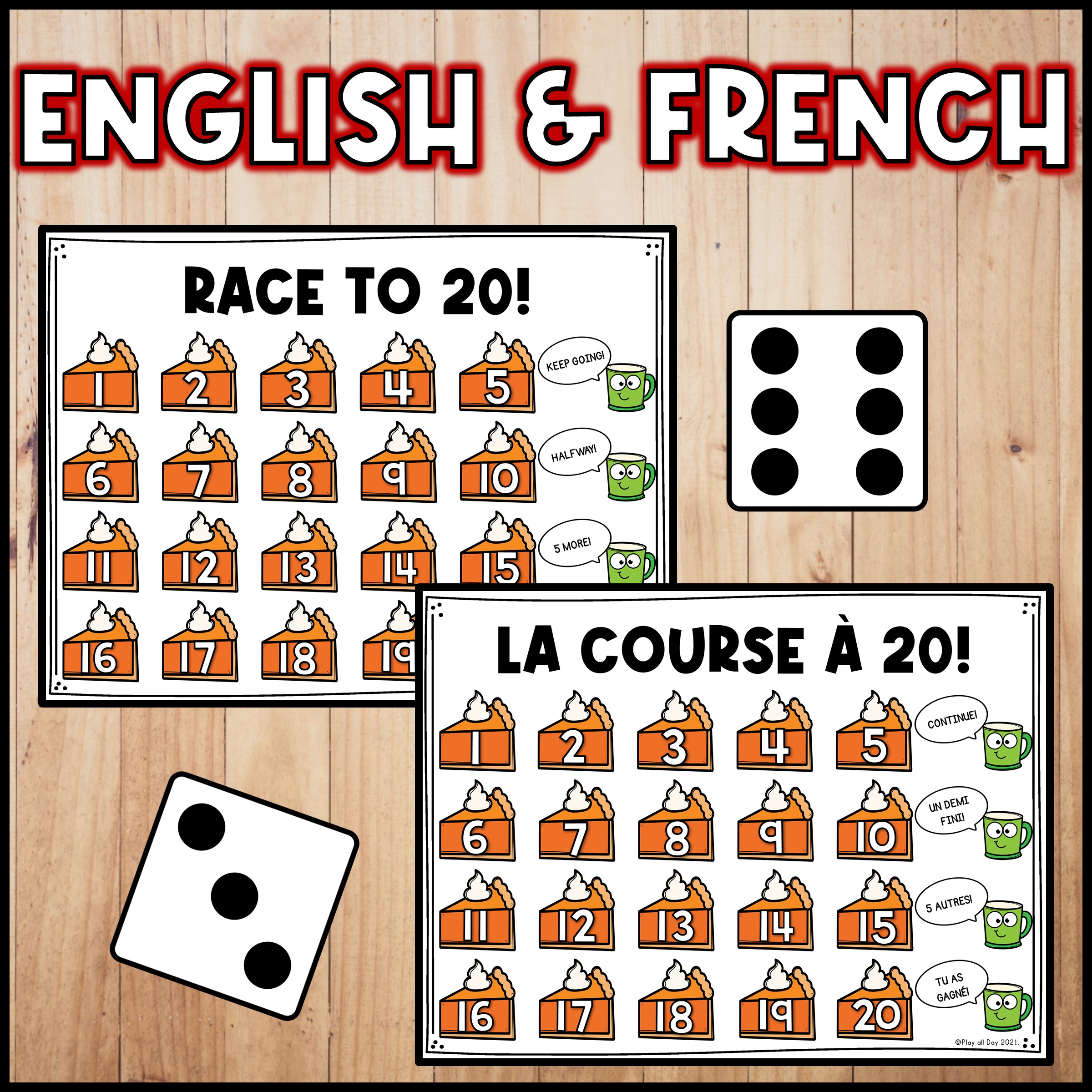 Fall Race to 20 Mats | Counting to 20 | Made By Teachers