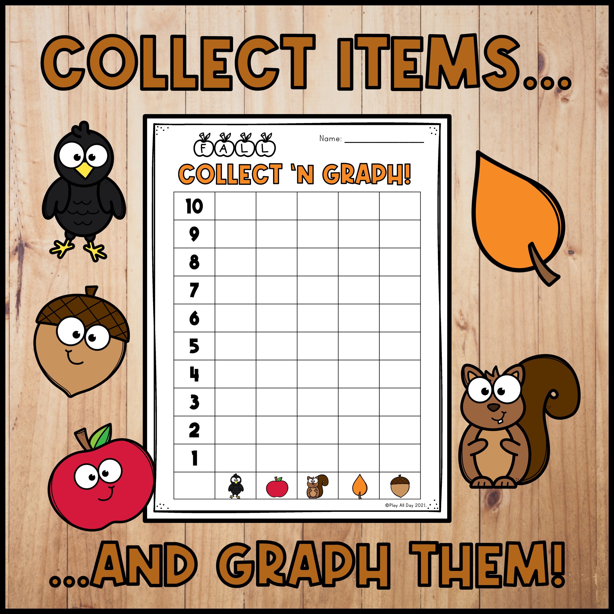 Fall Graphing | Collect and Graph Board Game - Made By Teachers