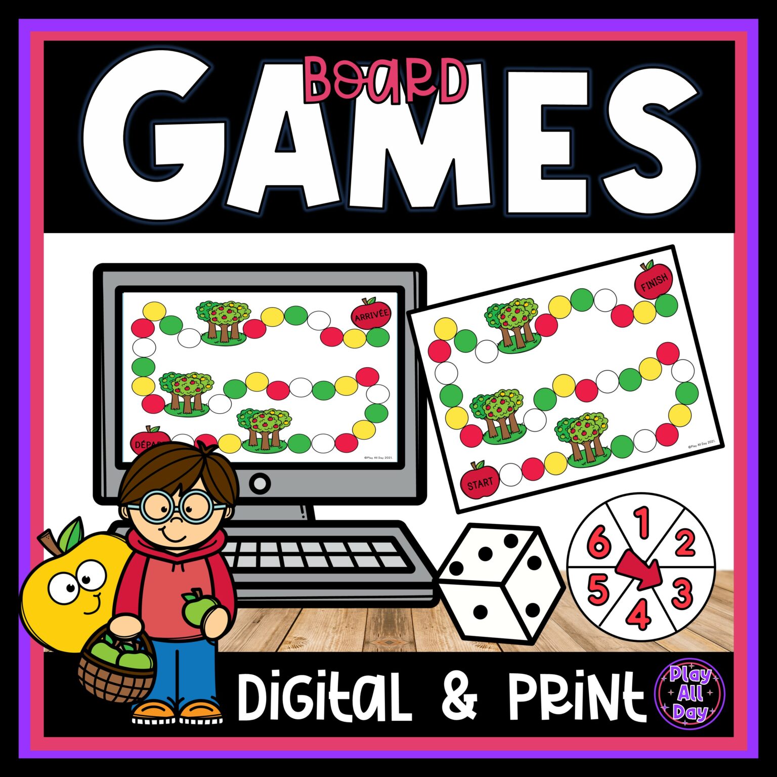 Apple Picking Open-Ended Board Game | Print and Di - Made By Teachers
