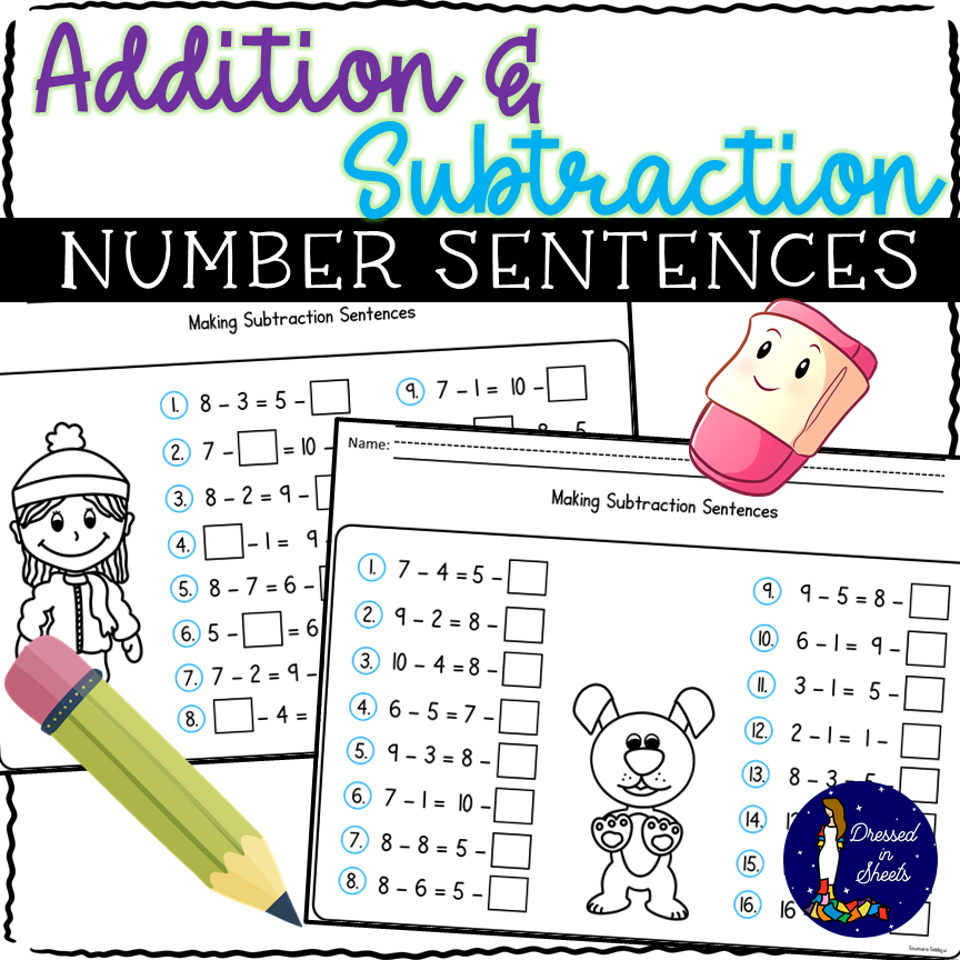 Making Addition and Subtraction Sentences Workshee | Made By Teachers