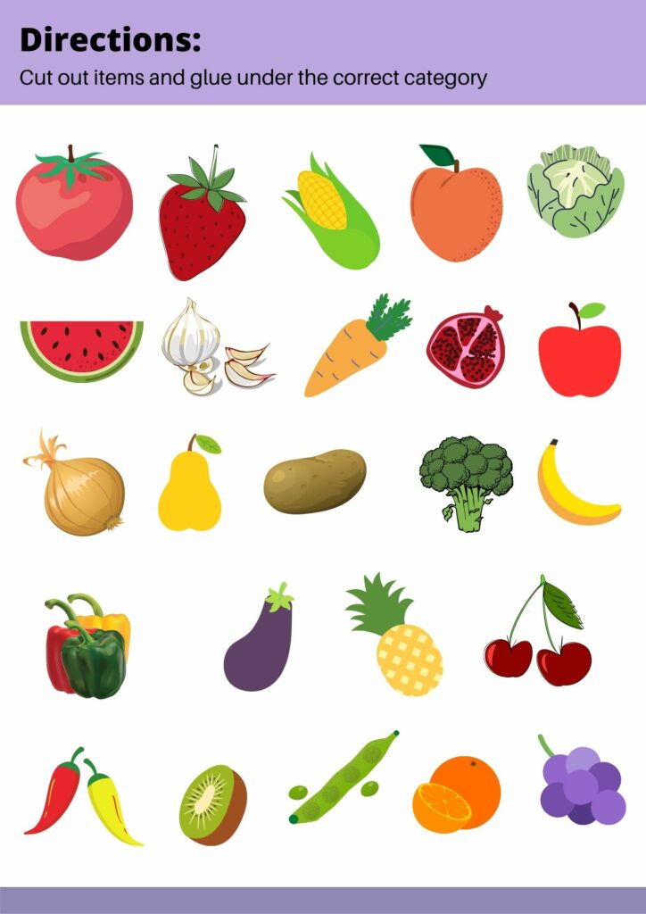 Fruit and vegetable categorization | Made By Teachers