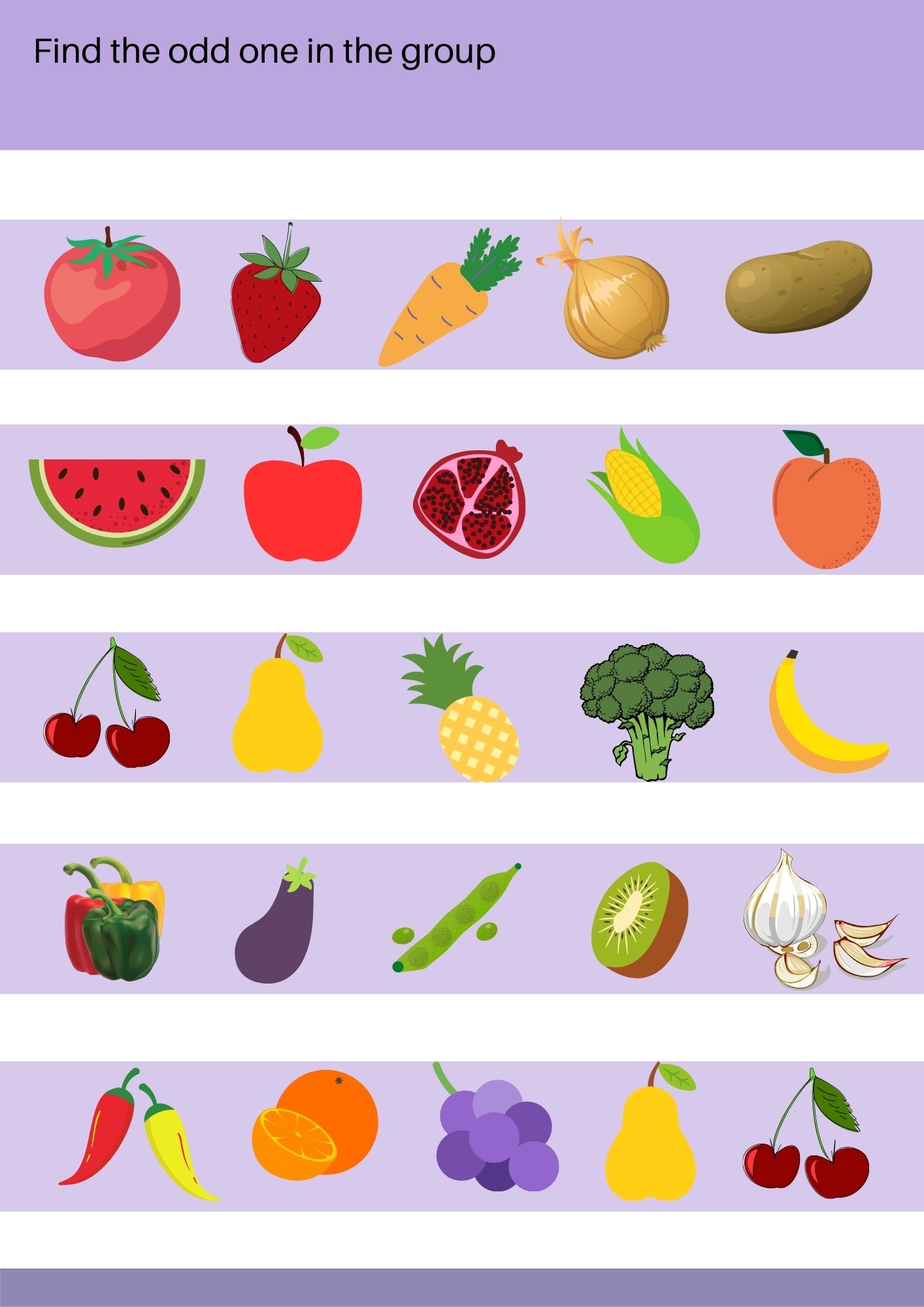Fruit and vegetable categorization | Made By Teachers