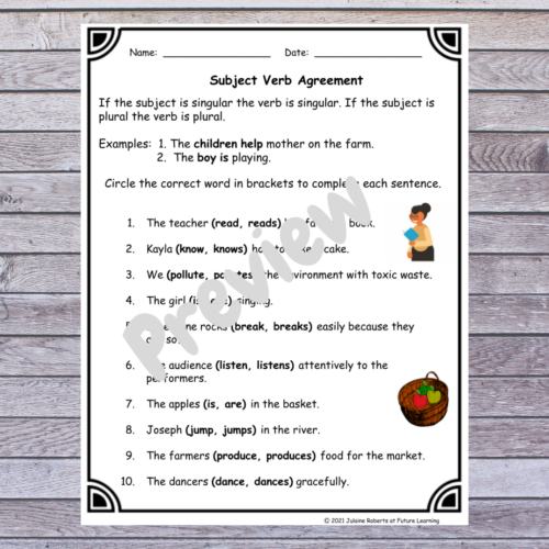 Subject and Verb Agreement Worksheets - Made By Teachers