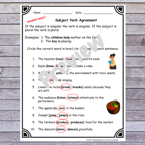 Subject and Verb Agreement Worksheets - Made By Teachers
