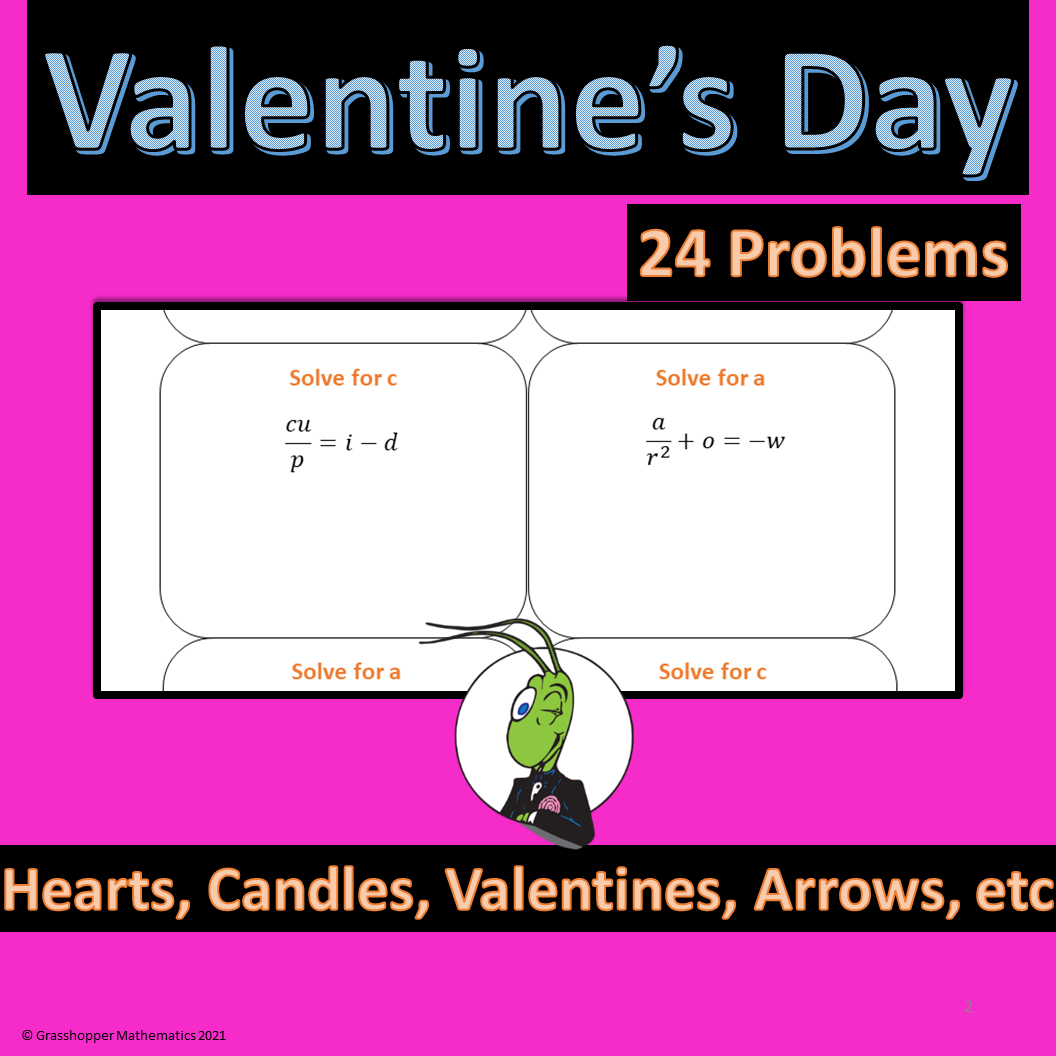 Valentine's Day Literal Equations Worksheet | Made By Teachers