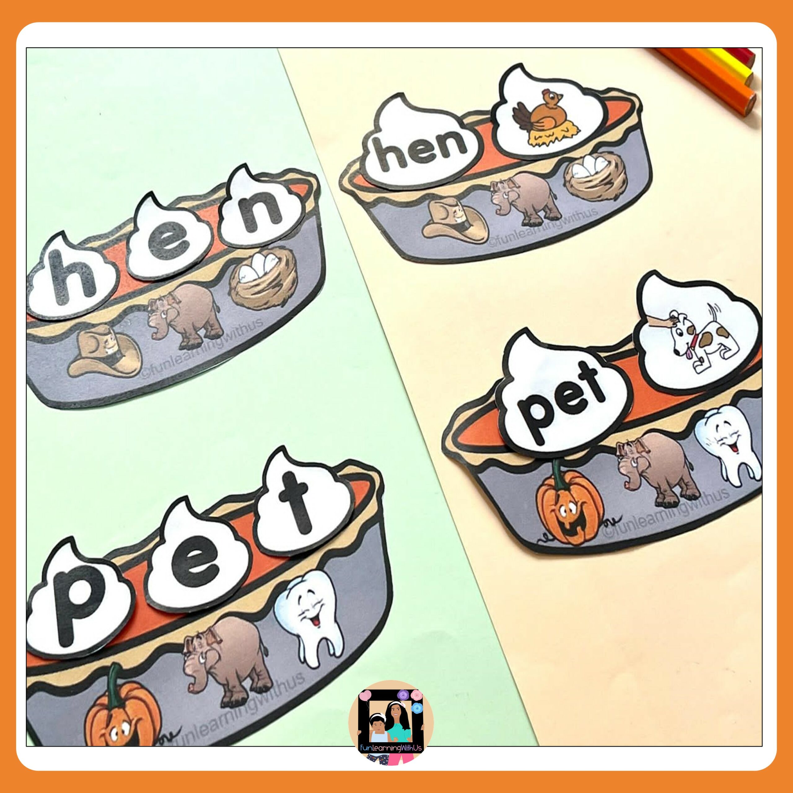 Pie Mystery CVC Short Vowel e Words - Made By Teachers