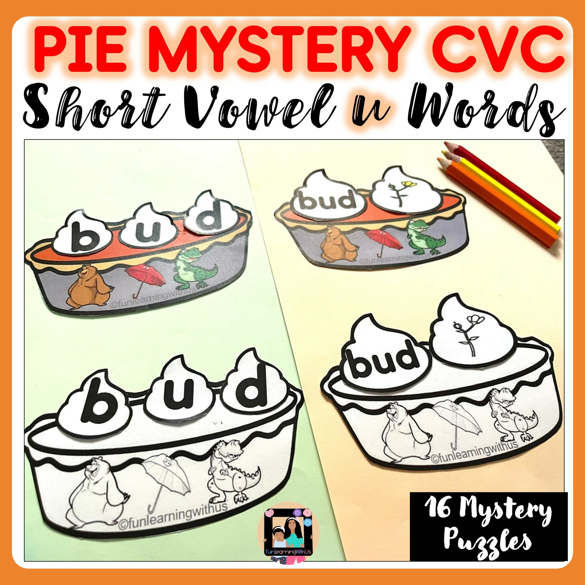 Pie Mystery CVC Short Vowel u Words | Made By Teachers