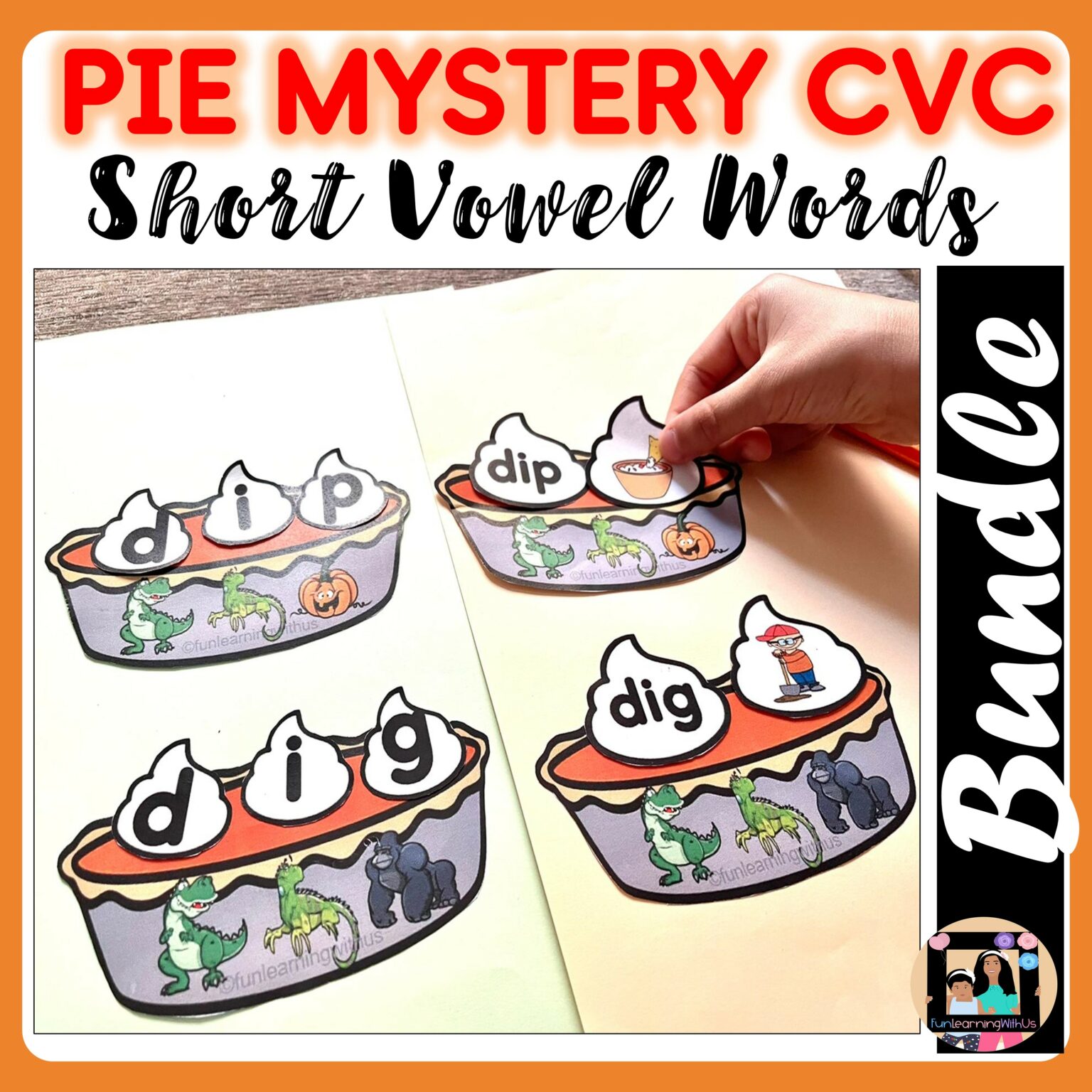 Thanksgiving Pie Mystery CVC Short Vowels Bundle | Made By Teachers