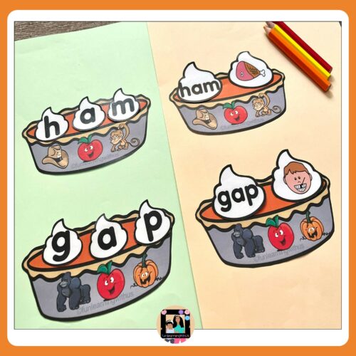 Thanksgiving Pie Mystery CVC Short Vowels Bundle | Made By Teachers