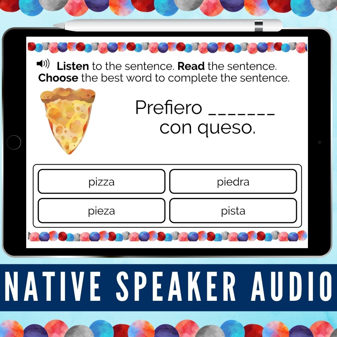 Boom Cards | Spanish Cognates Practice with audio | Made By Teachers