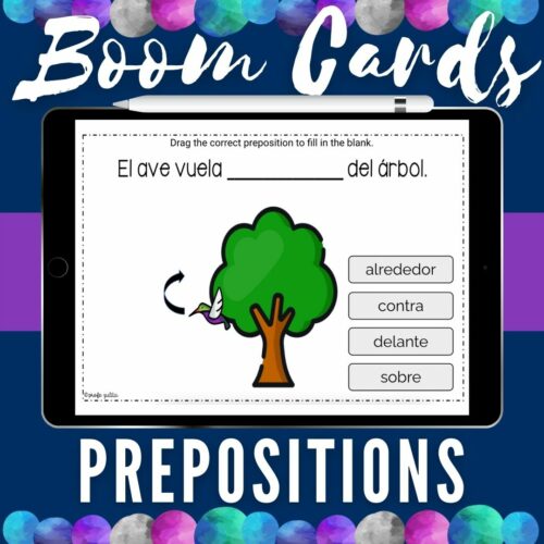 Boom Cards | Spanish prepositions practice | Made By Teachers