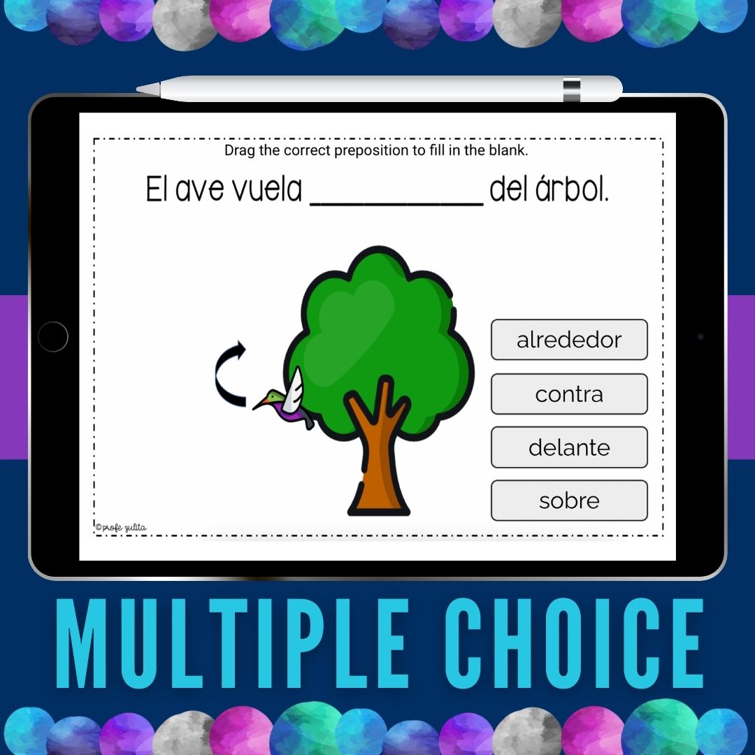 Boom Cards | Spanish prepositions practice | Made By Teachers