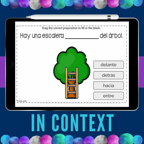 Boom Cards | Spanish prepositions practice | Made By Teachers