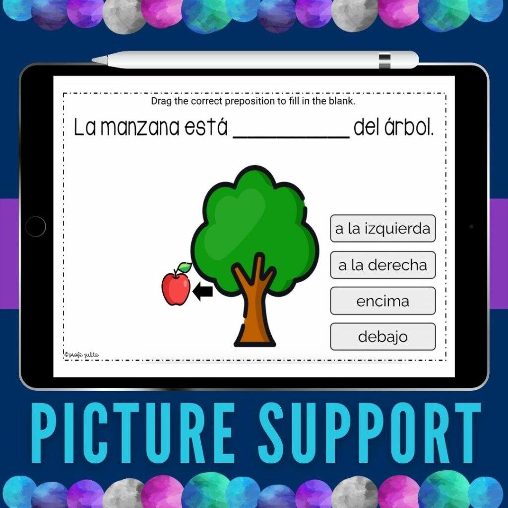 Boom Cards | Spanish prepositions practice | Made By Teachers