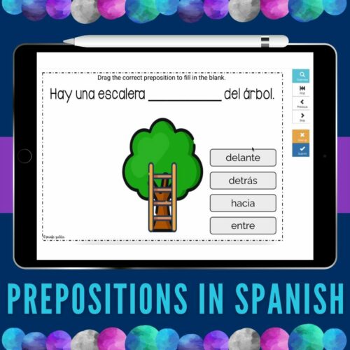 Boom Cards | Spanish prepositions practice | Made By Teachers
