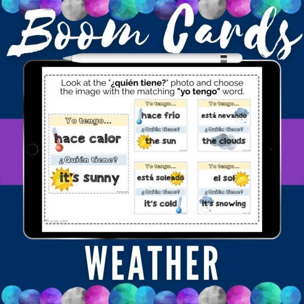 Boom Cards | Spanish Weather Practice - Made By Teachers