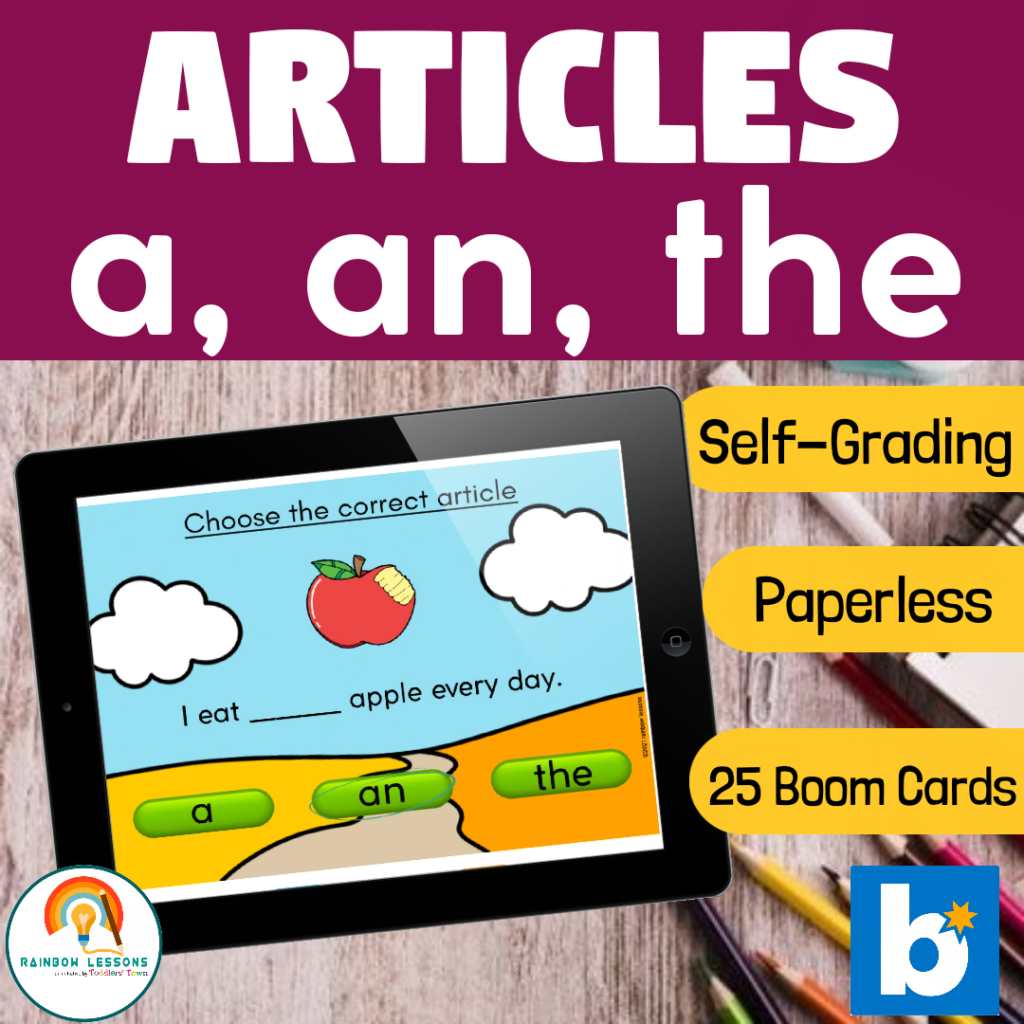 Definite and Indefinite Articles Boom Cards - Made By Teachers