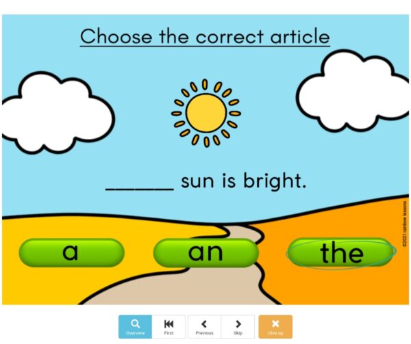 Definite and Indefinite Articles Boom Cards - Made By Teachers