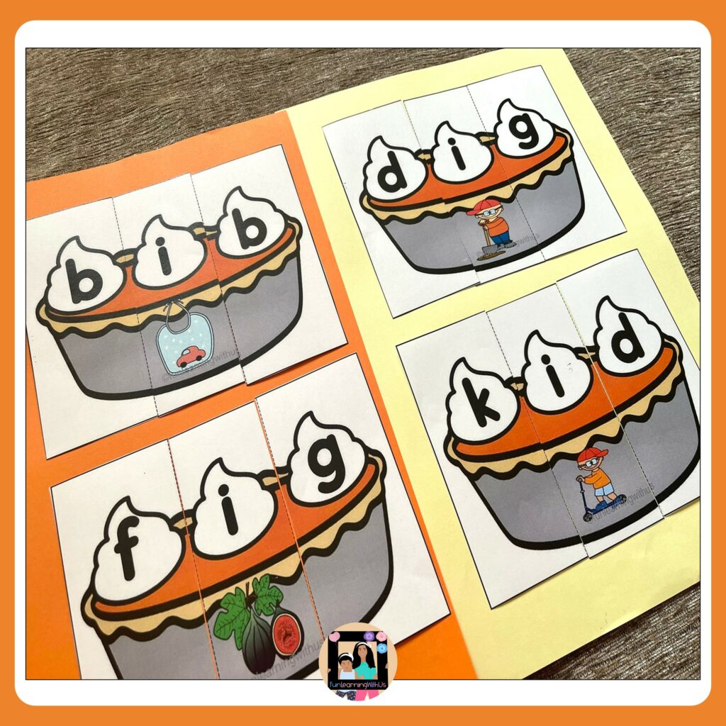 Thanksgiving Short Vowel CVC Puzzles | Made By Teachers