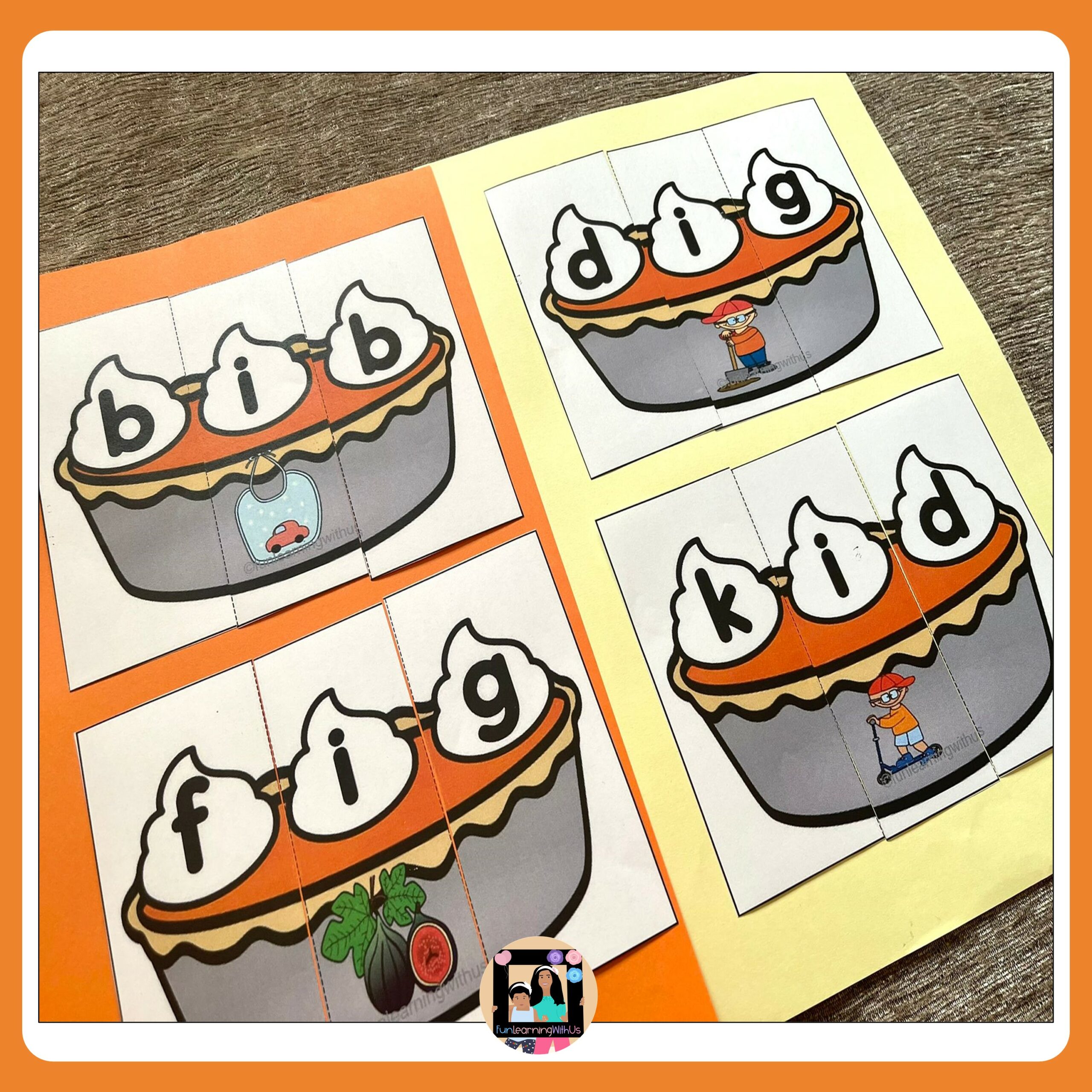Thanksgiving Short Vowel CVC Puzzles | Made By Teachers