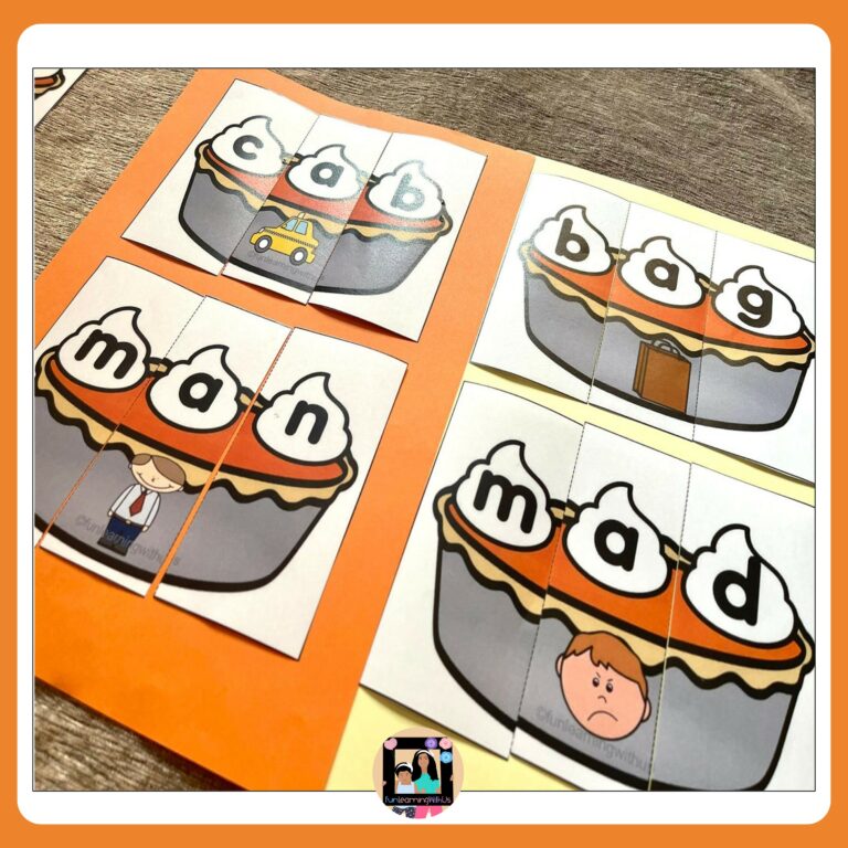 Thanksgiving Short Vowel CVC Puzzles | Made By Teachers