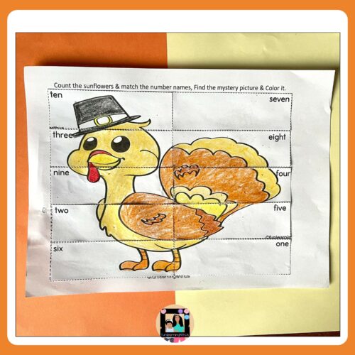 Thanksgiving Counting 1-10 Mystery Pictures - Made By Teachers