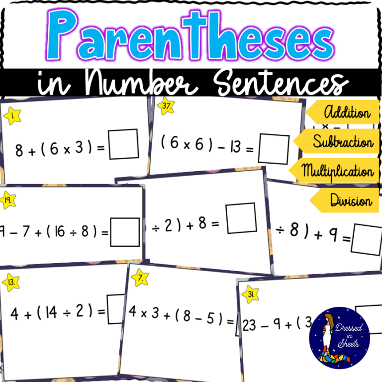 Parentheses in Number Sentences Worksheets | Made By Teachers