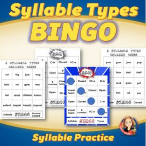 Syllable Types Bingo Game with Editable Cards | Made By Teachers