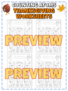 Thanksgiving Science Counting Atoms Worksheets | Made By Teachers