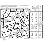 Double Digit Addition Thanksgiving Color by Number | Made By Teachers