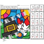 Double Digit Addition Thanksgiving Color by Number | Made By Teachers