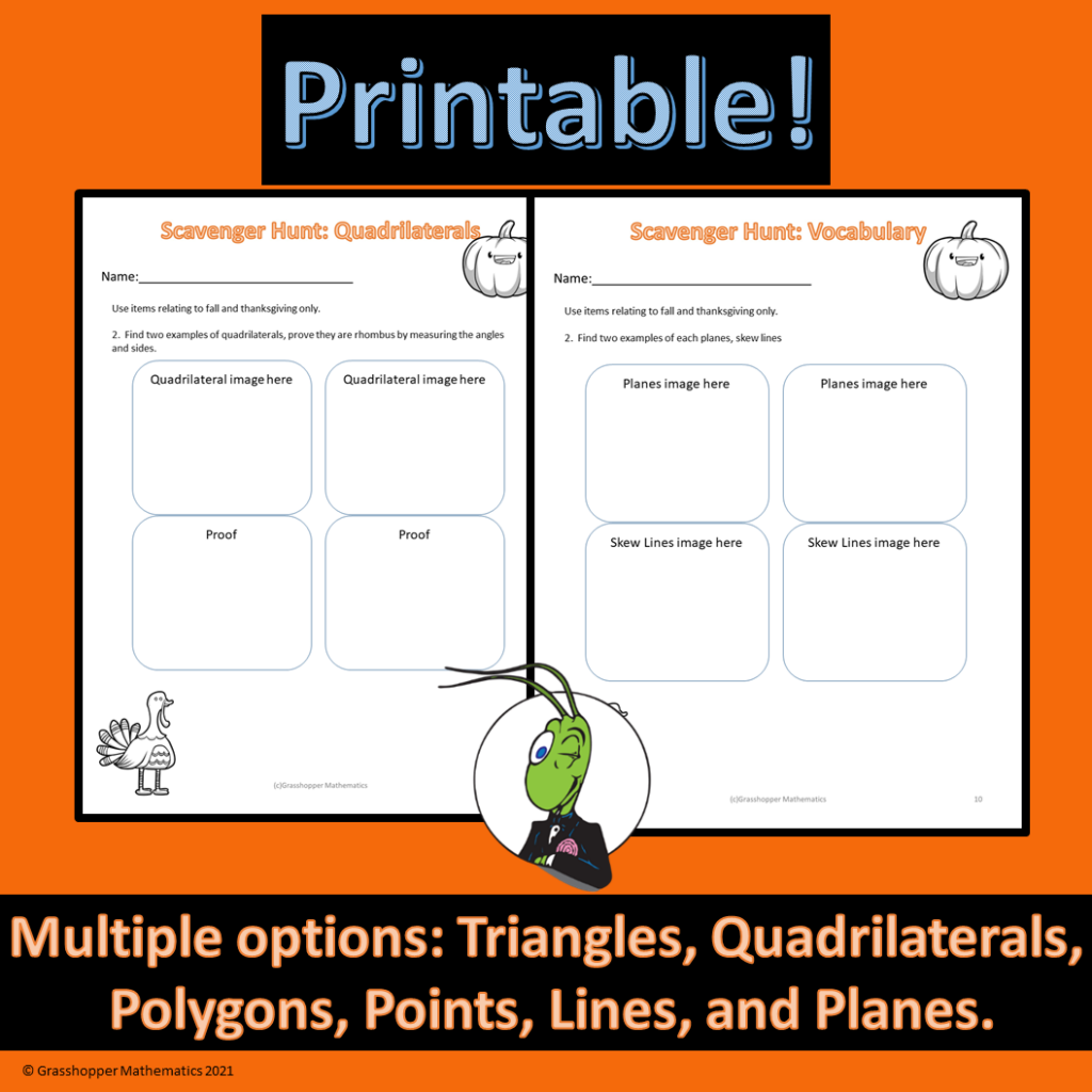 Geometry Thanksgiving Scavenger Hunt | Made By Teachers