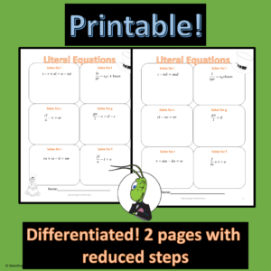 St. Patrick's Day Literal Equations | Made By Teachers