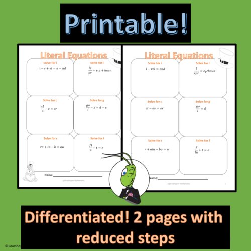 St. Patrick's Day Literal Equations | Made By Teachers