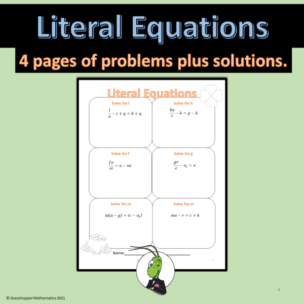 St. Patrick's Day Literal Equations | Made By Teachers
