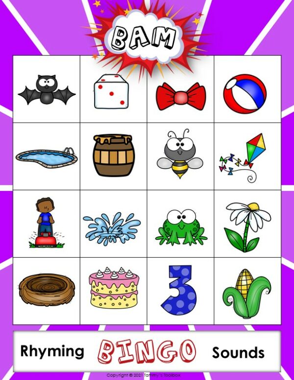 Rhyming Words Bingo Game - Made By Teachers