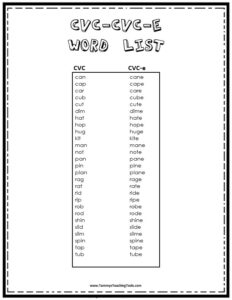 CVCE Words Bingo Game - Magic e - Made By Teachers
