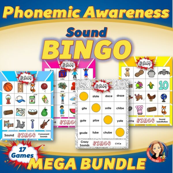 Phonemic Awareness Games BIG BINGO BUNDLE | Made By Teachers