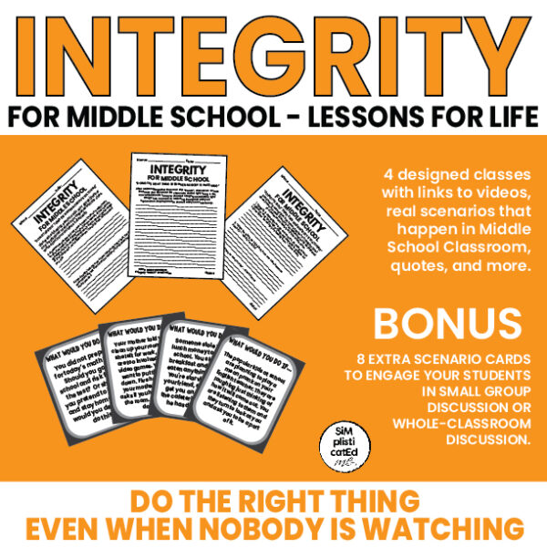 Integrity and Honesty - Middle School: Activities | Made By Teachers