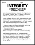 Integrity and Honesty - Middle School: Activities - Made By Teachers