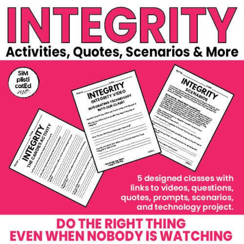 Integrity and Honesty - Middle School: Activities | Made By Teachers
