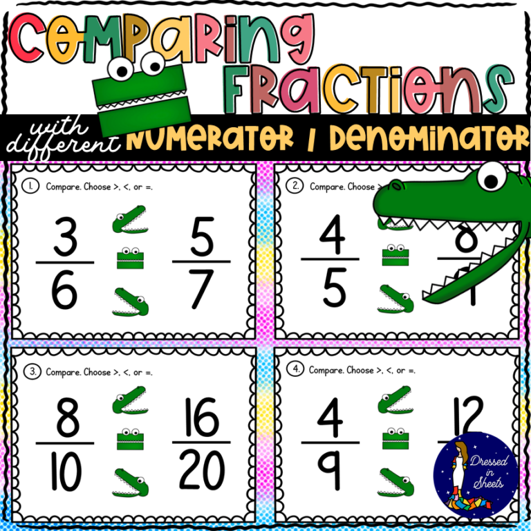 Comparing Fraction with Different Numerators and Denominators - Made By ...