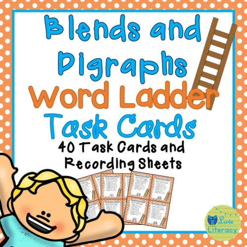 Blends and Digraphs Word Ladder Task Cards | Made By Teachers