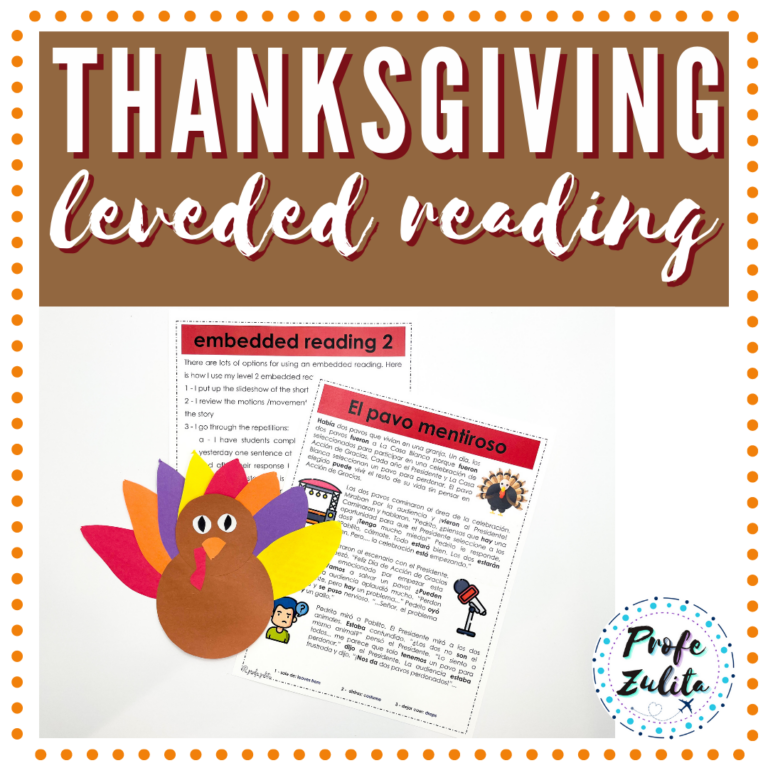 Spanish Thanksgiving Activity | Embedded Reading - Made By Teachers