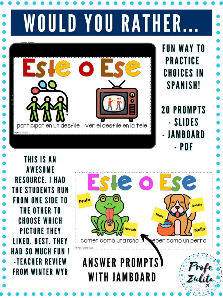 Spanish Thanksgiving | Would You Rather? Game - Made By Teachers