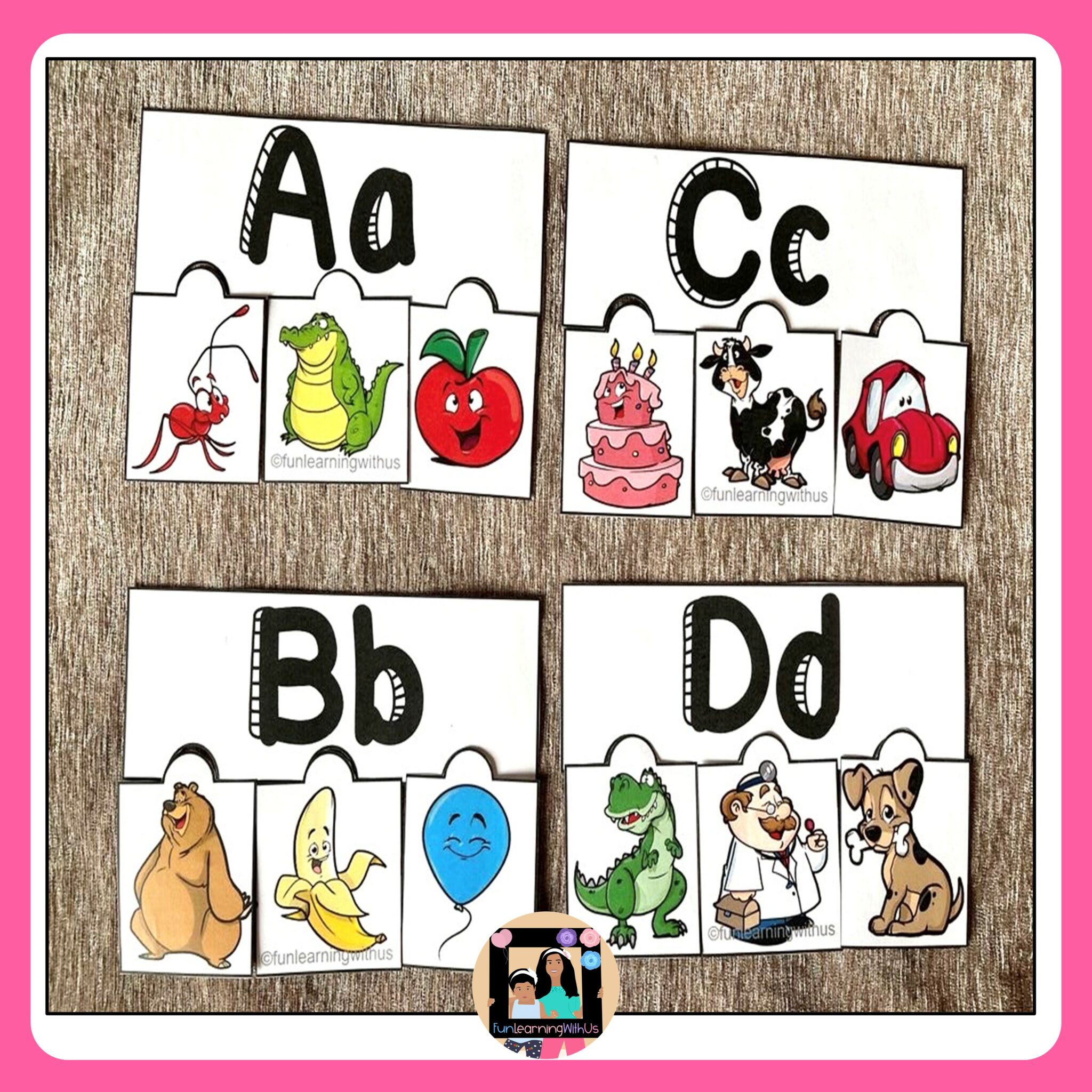 Alphabet Beginning Sound Puzzles| Literacy Centert | Made By Teachers