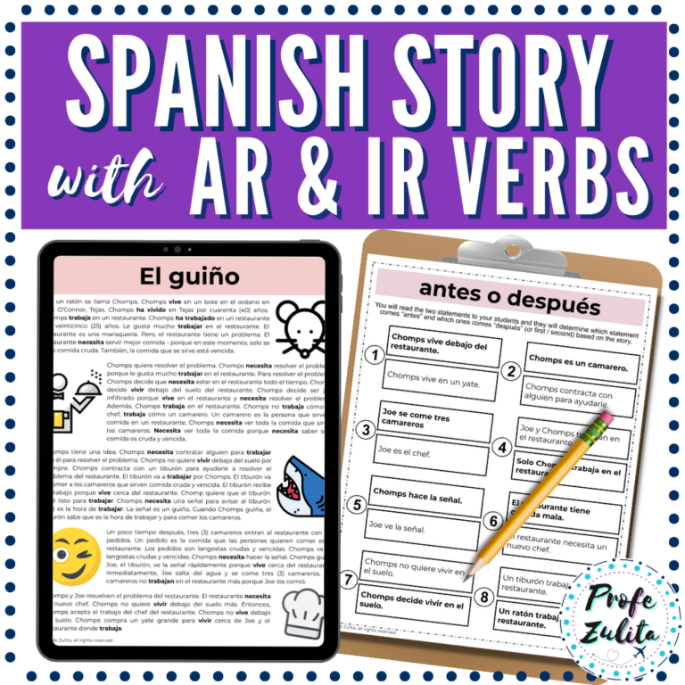 Spanish Story: El Guiño | AR & IR Verb Practice - Made By Teachers