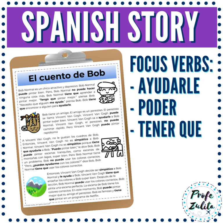 Spanish Story: Bob | Stem Changing Verbs | Made By Teachers