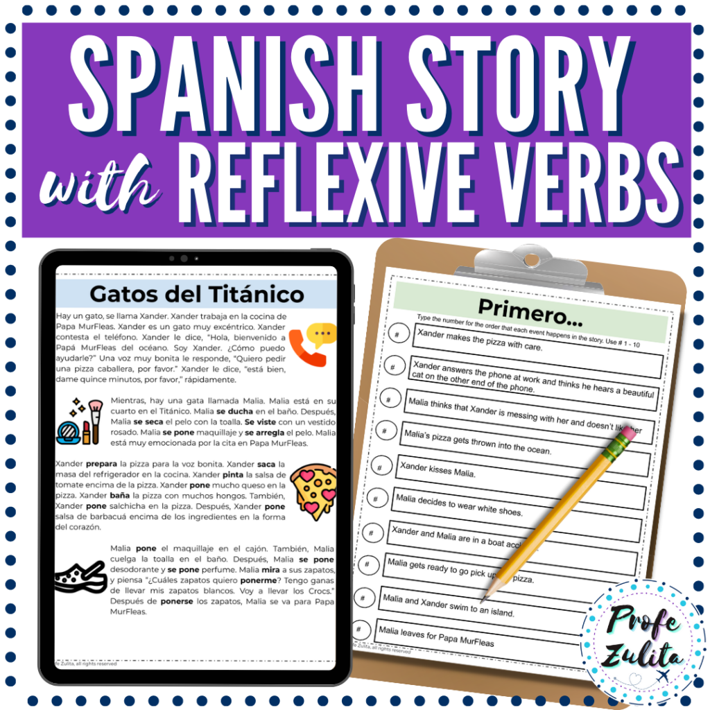 Spanish Story: Los Gatos | Reflexive Verbs - Made By Teachers