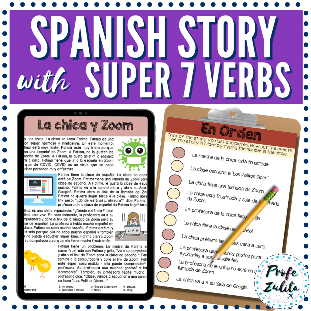 Spanish Story: Zoom | Super 7 Verbs | Made By Teachers